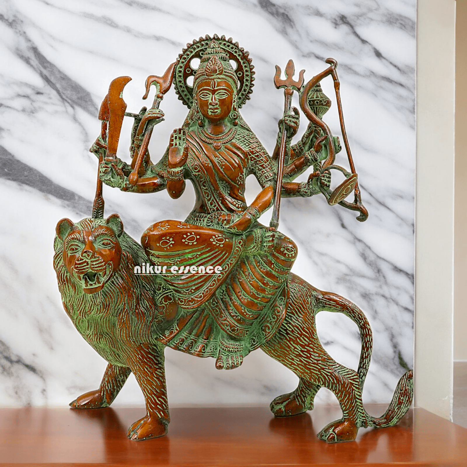 Buy brass 28 cm Mother Goddess Durga Statue - Elegant and Detailed ...