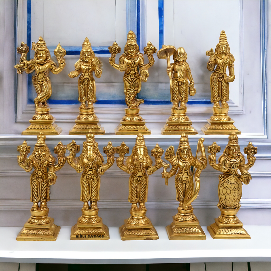 Brass Vishnu Dashavatar – Nikur Essence