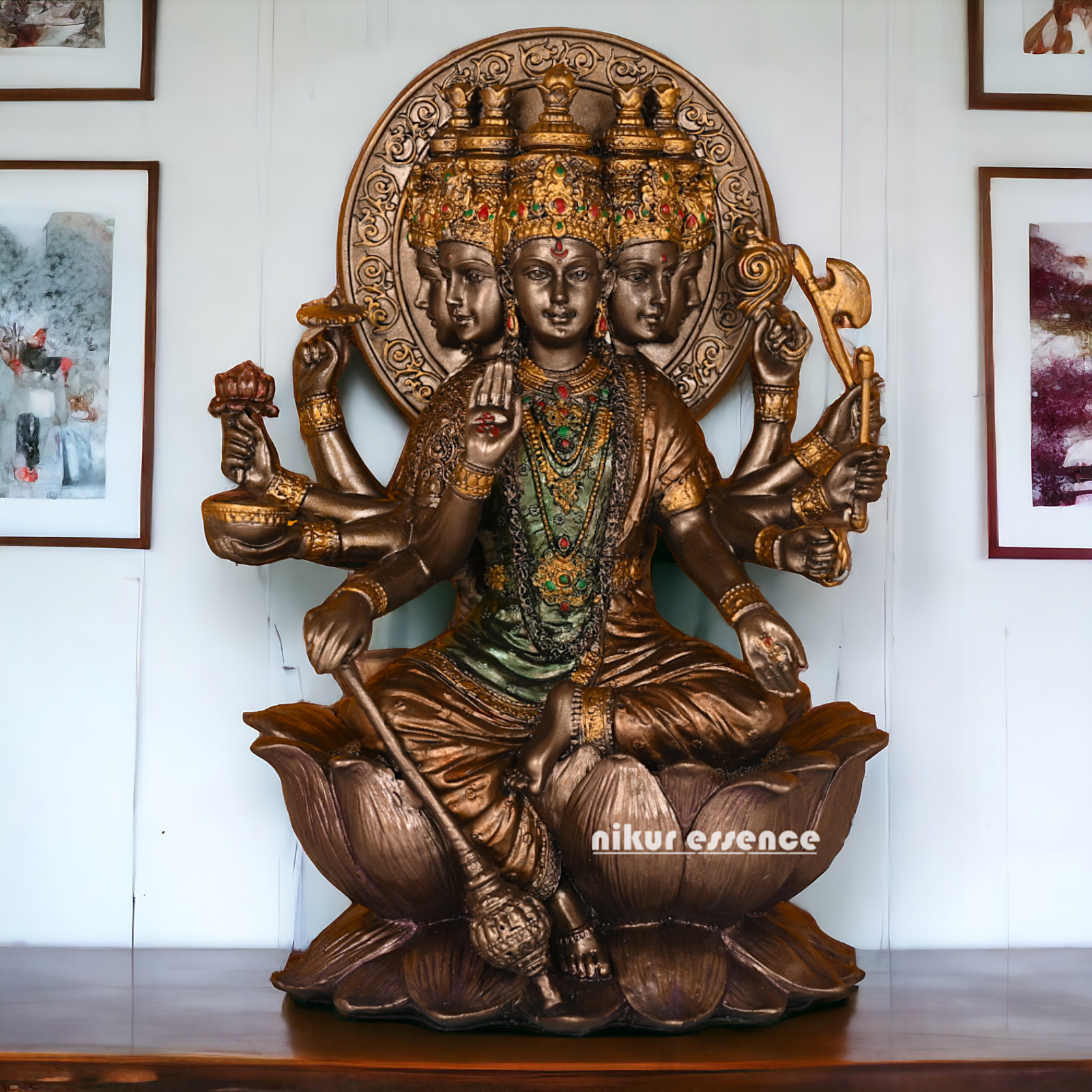 Bronze Gayatri Statue 26 CM in Bonded - Symbol of Divine Radiance and ...