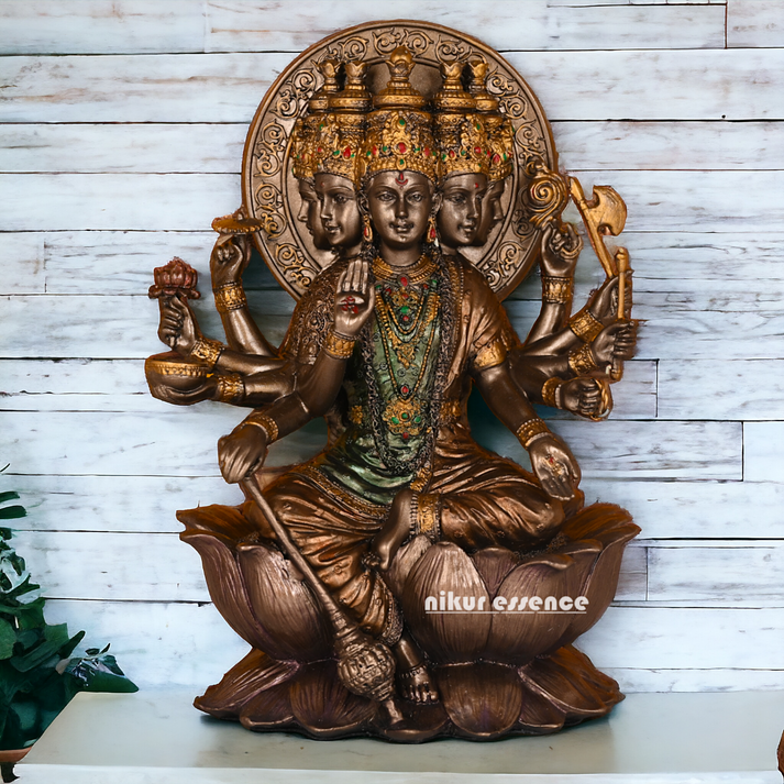 Bronze Gayatri Statue 26 CM in Bonded - Symbol of Divine Radiance and ...