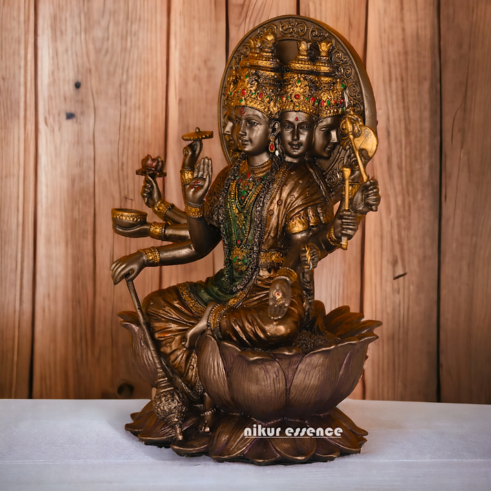 Bronze Gayatri Statue 26 CM in Bonded - Symbol of Divine Radiance and ...