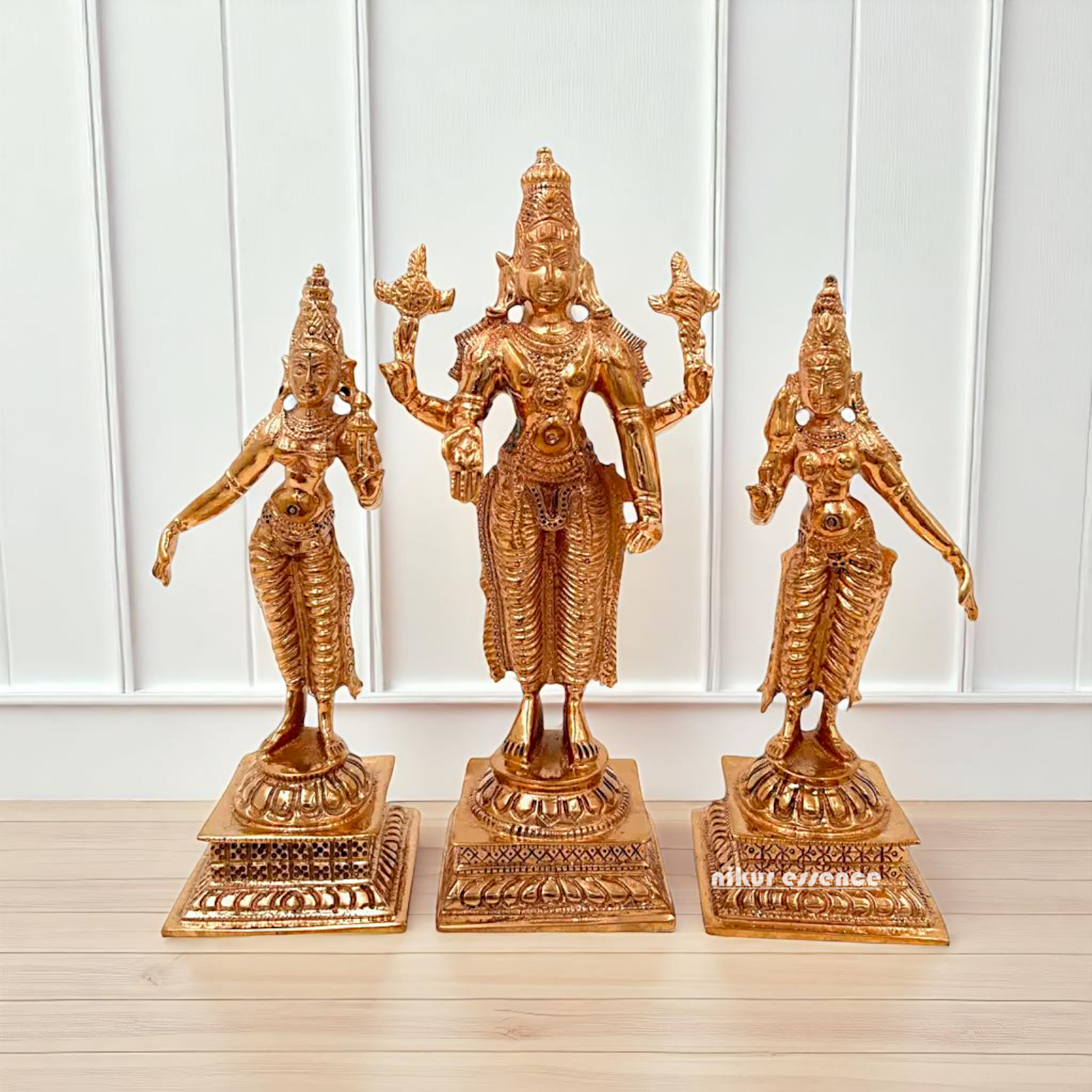 panchaloha vishnu sridevi bhudevi standing statue 6.5 inches – Nikur ...