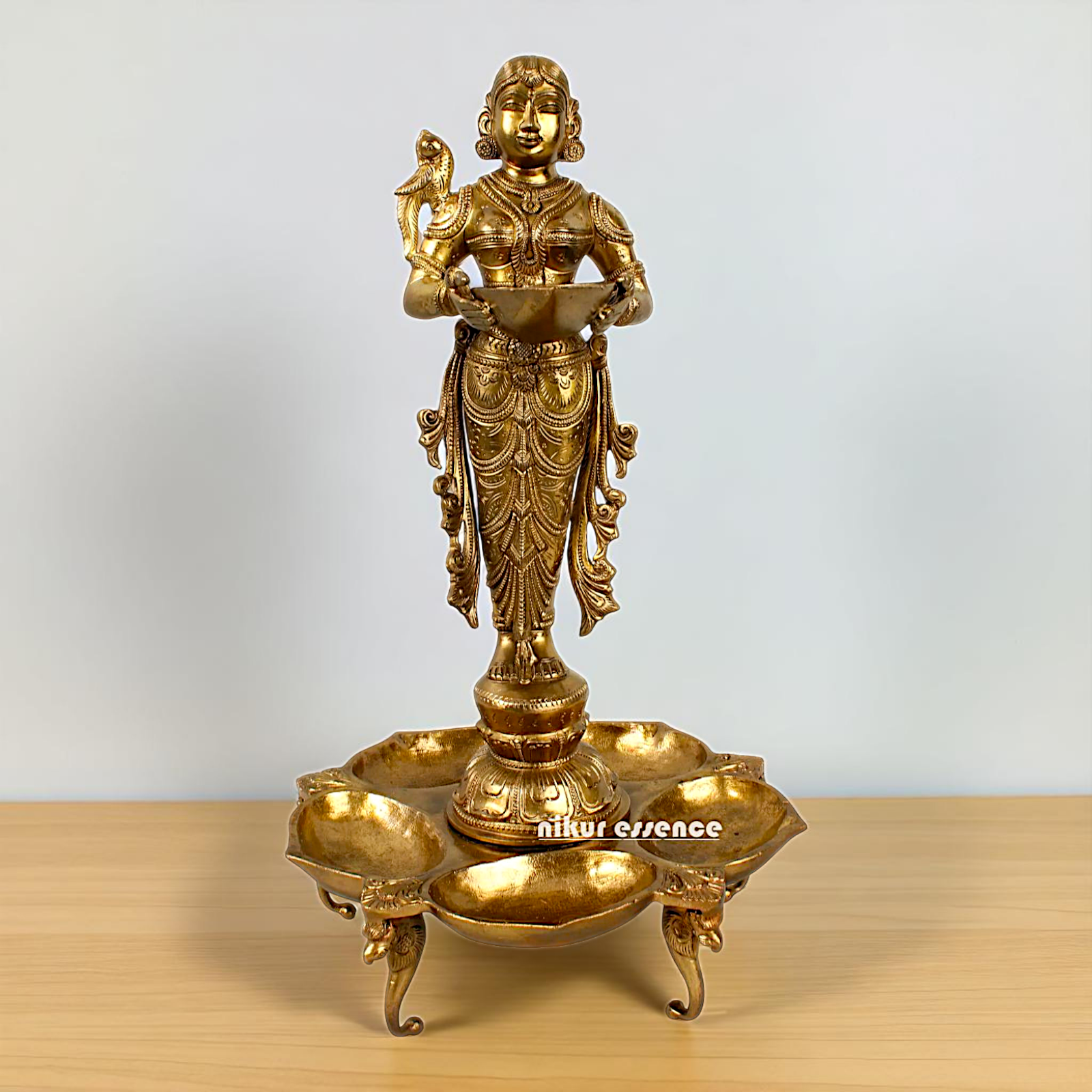 Big Deepa Lakshmi standing Pooja Bronze/Panchaloha idol - 17 Inches ...