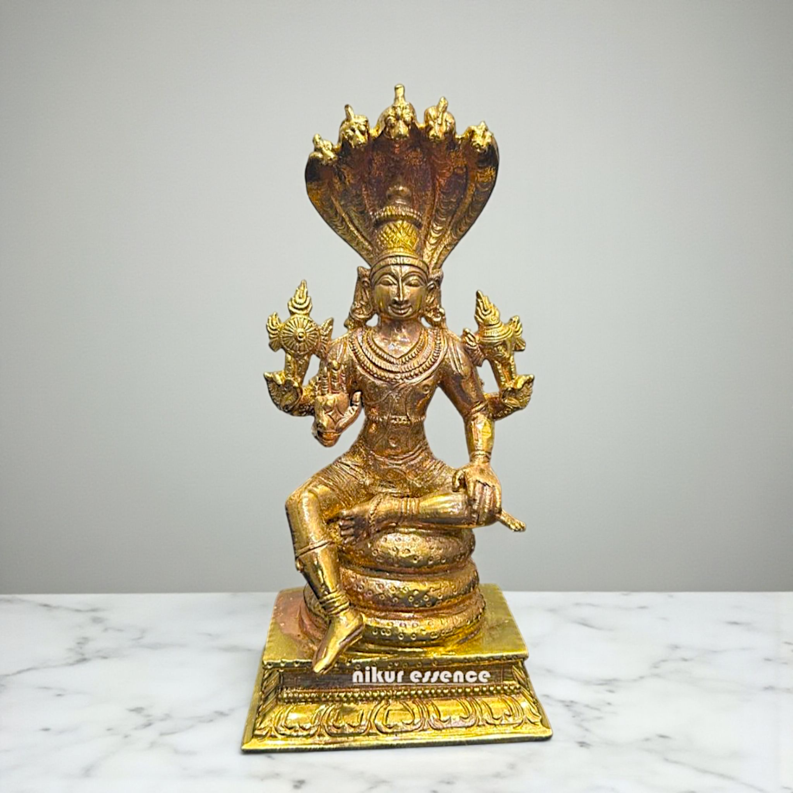 Sheshnag Vishnu Bhagwan Idol in Sacred Panchaloha | Divine Serpent Form ...