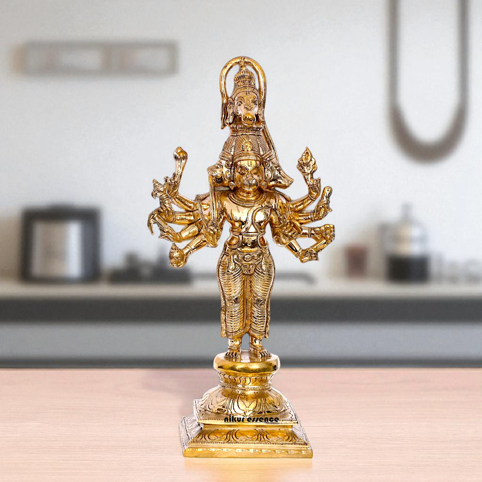 Panchmukhi Hanuman standing Panchaloha idol - 14 inches – Nikur Essence