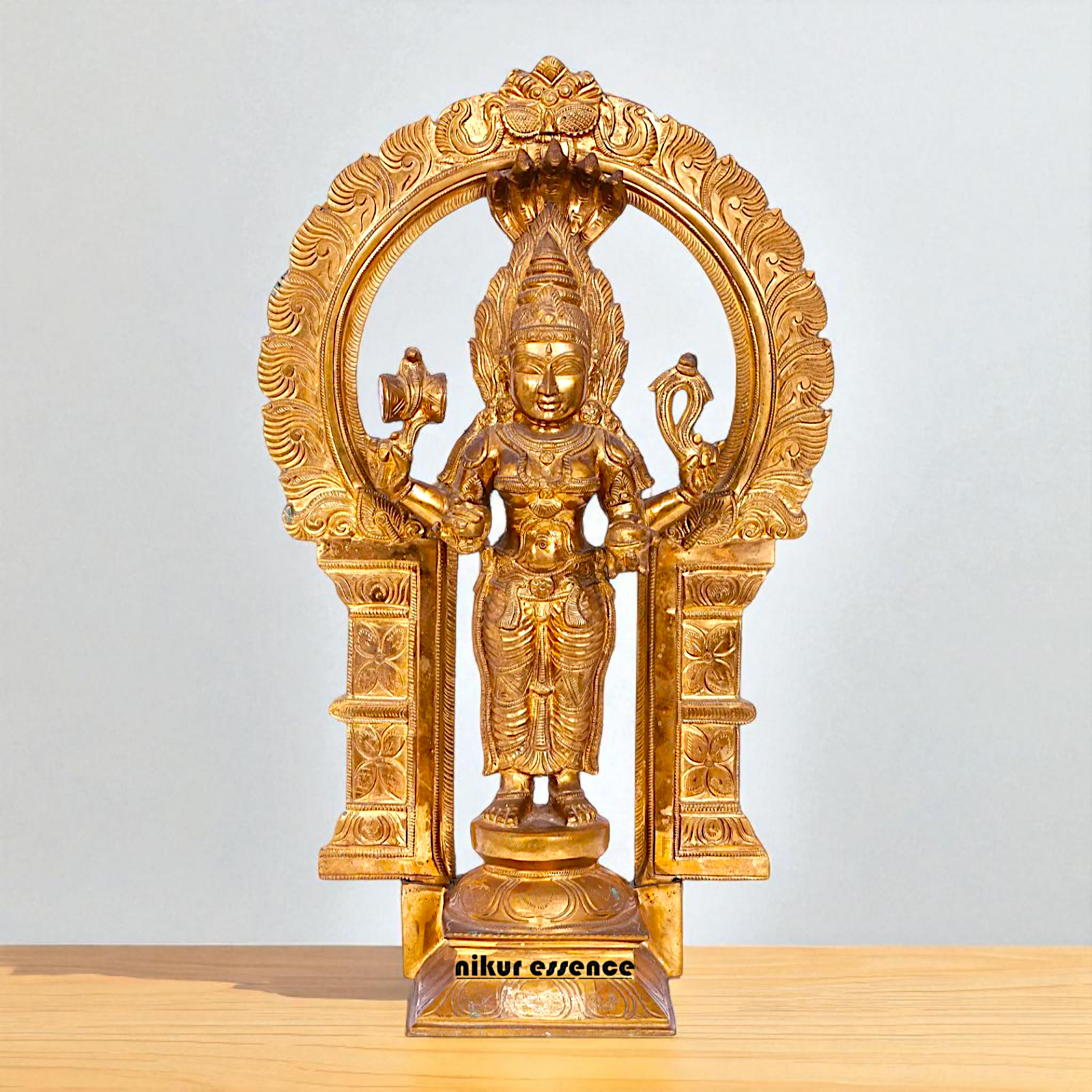 Goddess Mariamman Devi Blessing with Four Armed Panchaloha statue - 22 ...