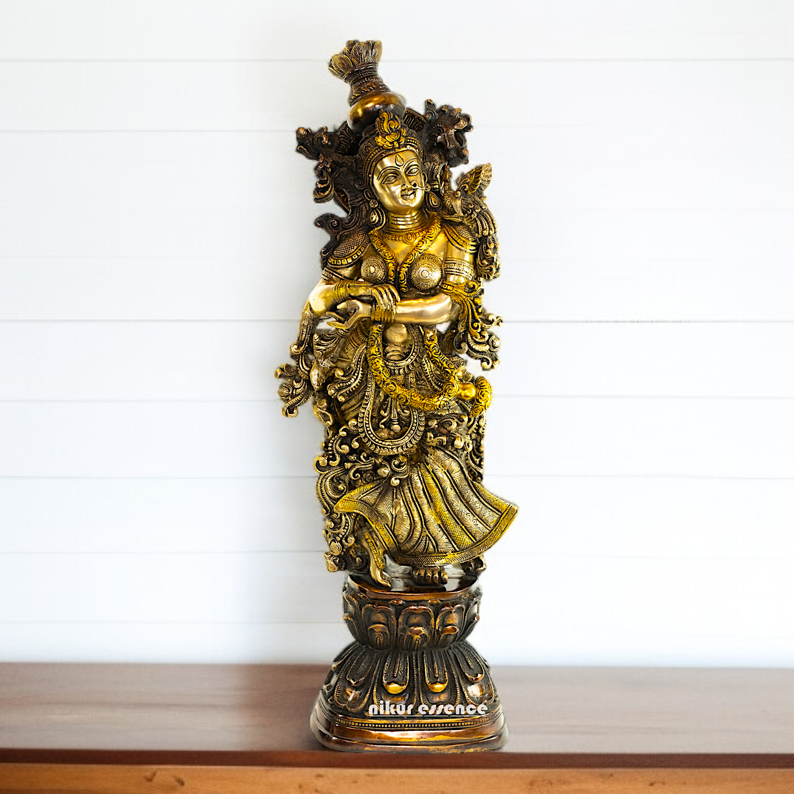 Brass Radha Maa standing Large beautiful idol - 29 Inches – Nikur Essence
