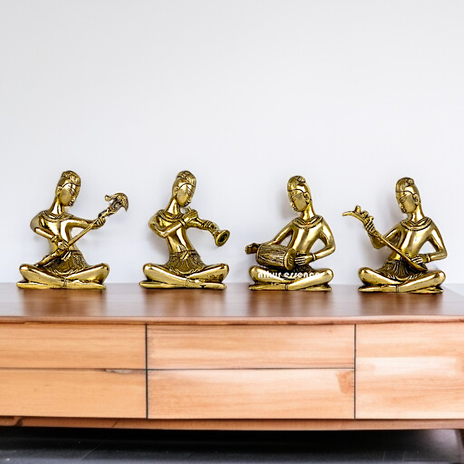 Musician Lady Four set Solid Brass idol - 6 Inches – Nikur Essence
