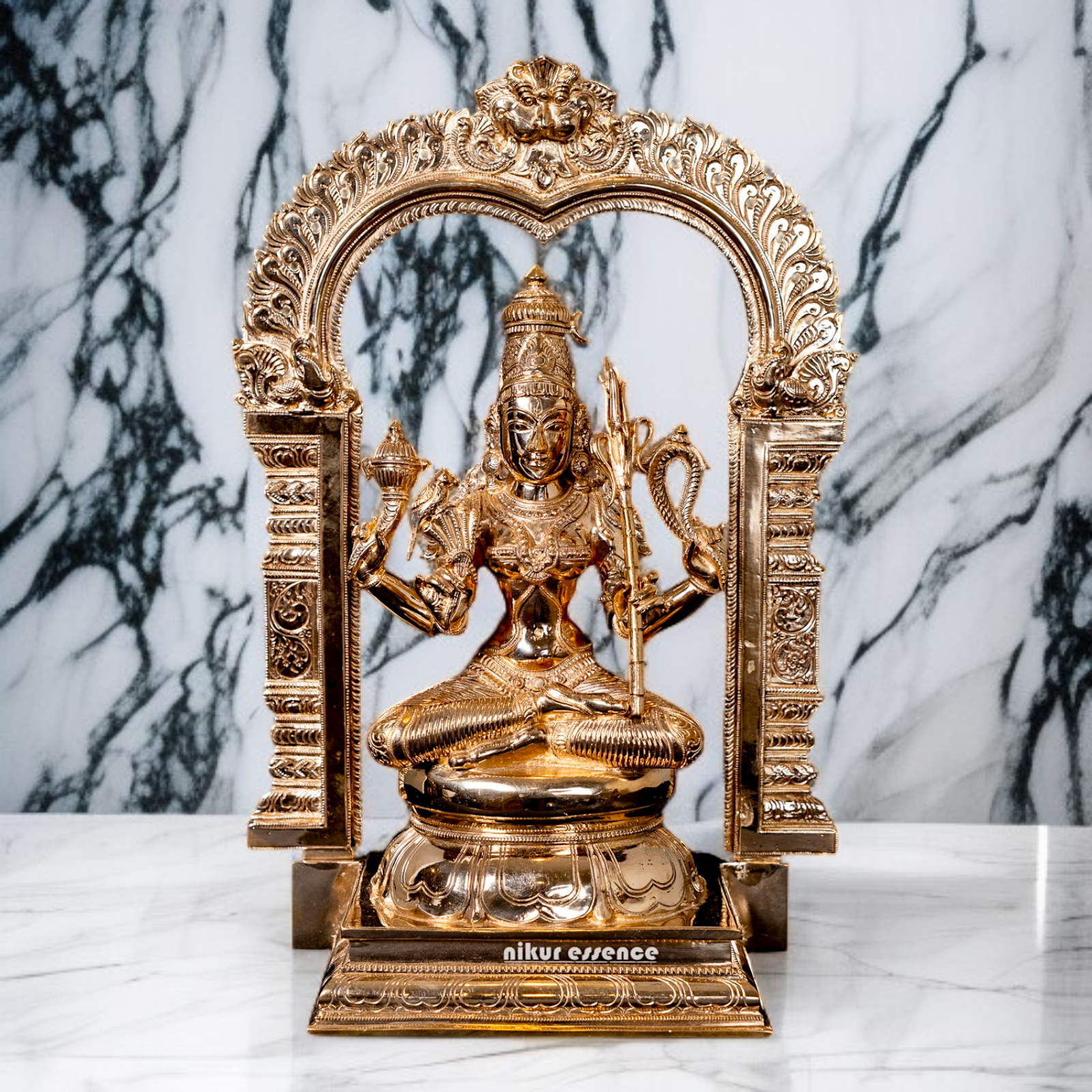 Goddess Kamakshi Blessing seated Panchaloha statue - 16.5 Inches ...