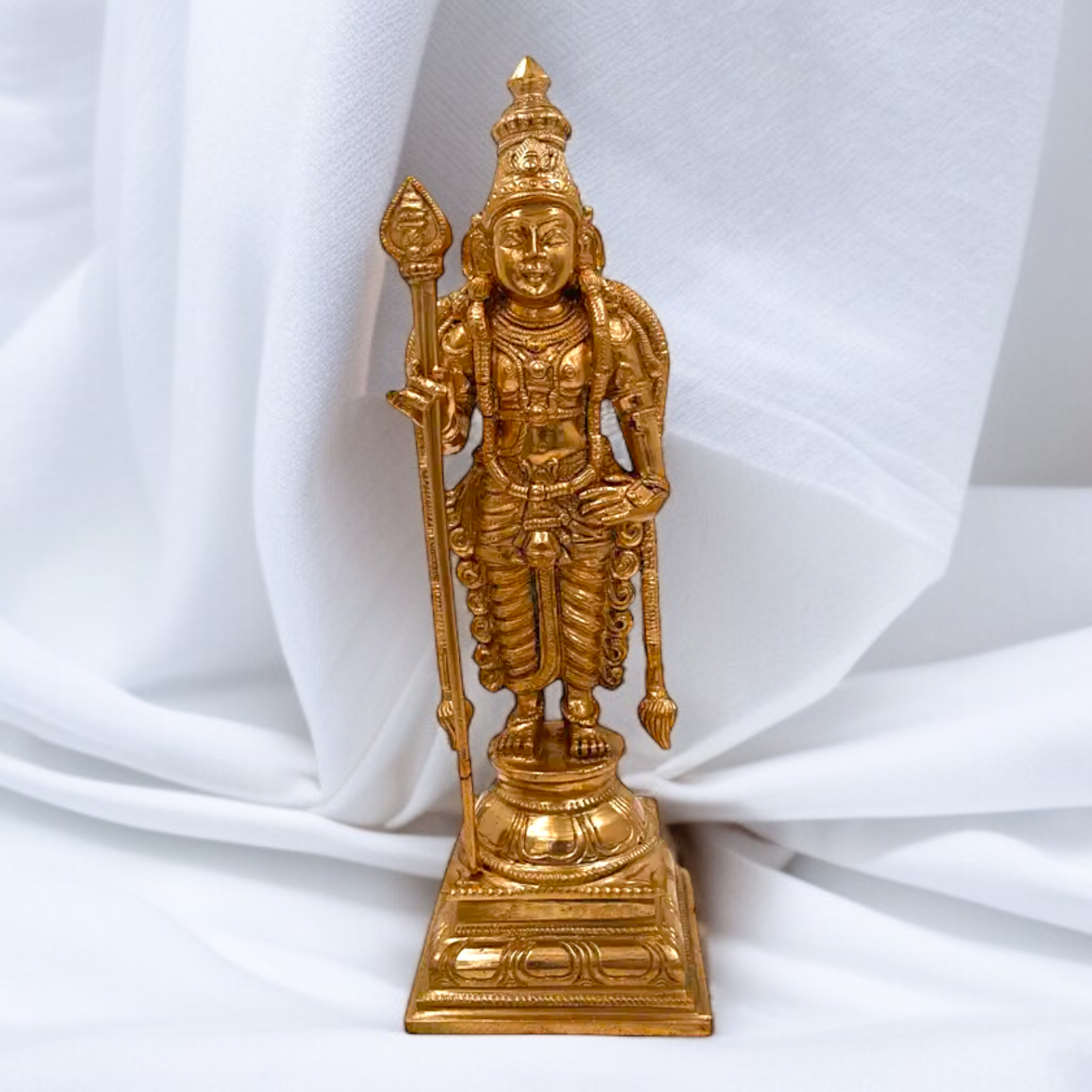 Panchaloha Murugan Kartikeya Standing statue - 11 Inches – Nikur Essence