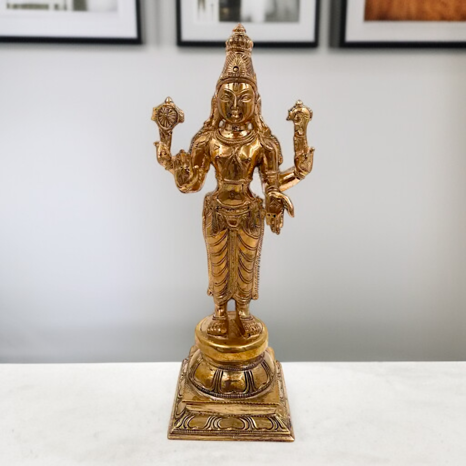 Lord Dhanvantari Narayan standing with Blessing Panchaloha idol - 10.5 ...