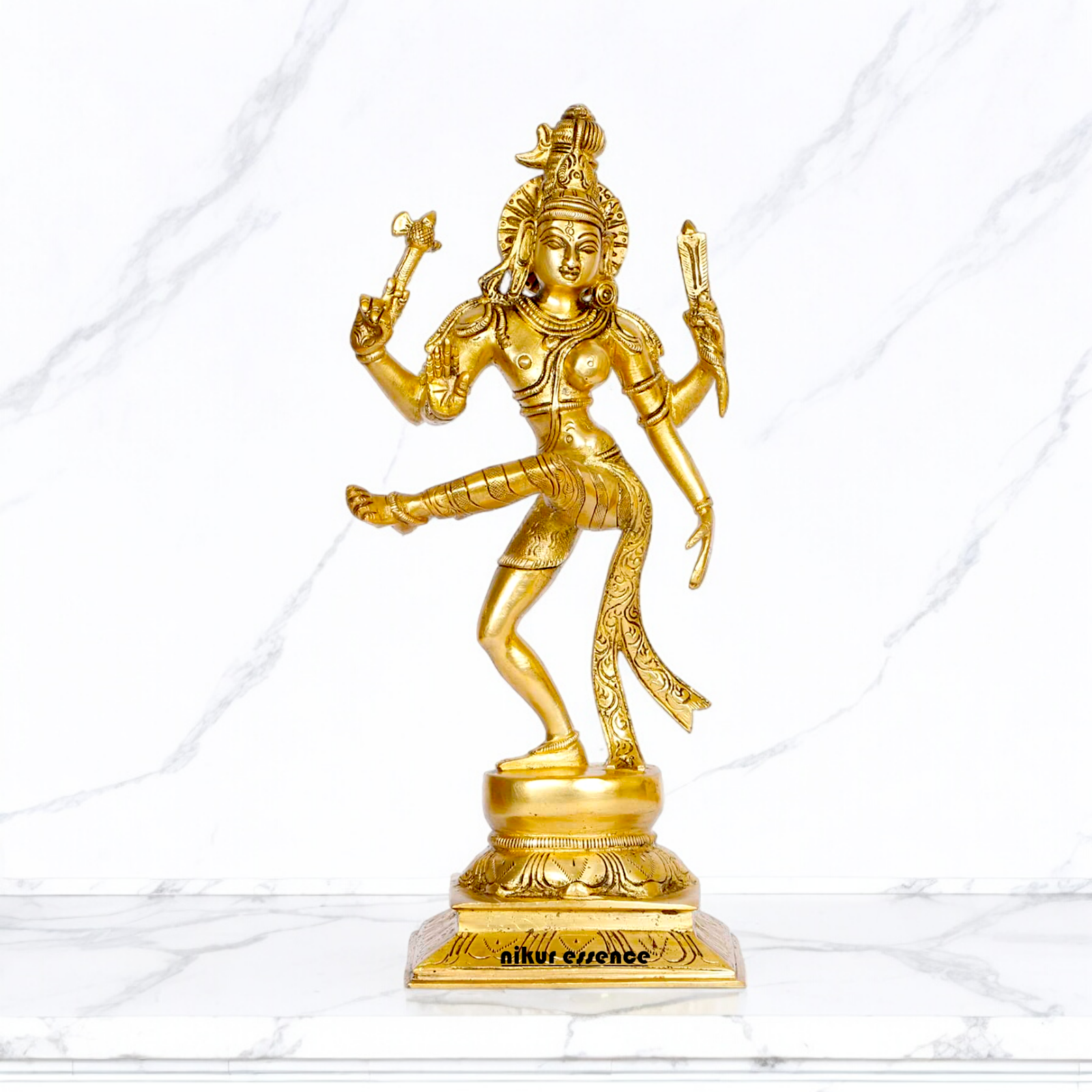 Solid Brass Ardhanarishvara Ardhnarishwar Statue - 12 inche – Nikur Essence
