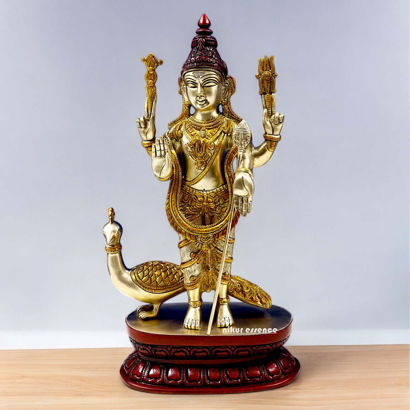 Buy Murugan Kartikeya Brass idol - 16.299 inches – Nikur Essence